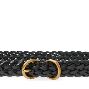 Ralph Lauren Braided Vachetta Leather Skinny Belt