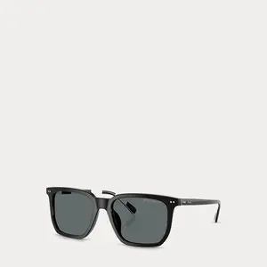 Ralph Lauren Heritage Rugby-stripe Rectangle Sunglasses - Shiny Black