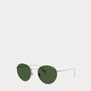 Ralph Lauren Heritage Rowing-stripe Sunglasses - Brushed Silver