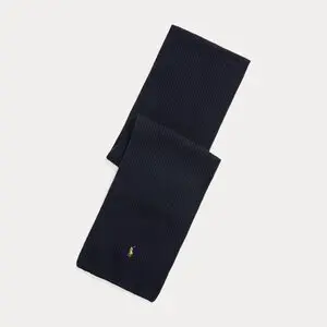 Ralph Lauren Rib-knit Wool-blend Scarf Hunter Navy