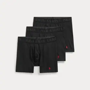 Ralph Lauren 4d-flex Cotton Modal Boxer Brief 3-pack - Black