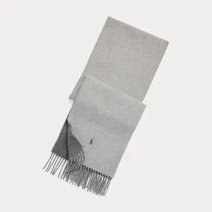 Ralph Lauren Reversible Wool-cashmere Scarf - Medium Grey/light Grey