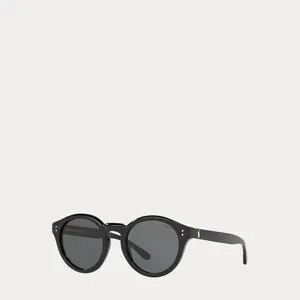 Ralph Lauren Heritage Round Sunglasses - Shiny Black