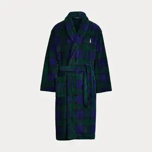 Ralph Lauren Tartan Plush Microfiber Robe - Blackwatch Plaid