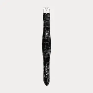 Ralph Lauren Medium Stirrup Alligator Watch Strap - Black