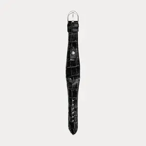 Ralph Lauren Medium Stirrup Alligator Watch Strap - Black