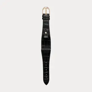 Ralph Lauren Large Stirrup Alligator Strap - Black/gold
