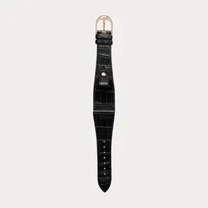 Ralph Lauren Large Stirrup Alligator Strap - Black/silver