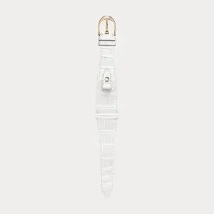 Ralph Lauren Large Stirrup Alligator Strap - White/gold
