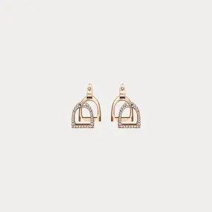 Ralph Lauren 18k Rose Gold Diamond Double-stirrup Earrings - Rose Gold With Diamonds