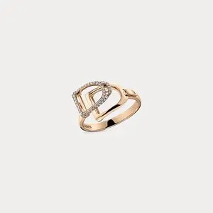 Ralph Lauren Pavé Diamond Double-stirrup Ring - Rose Gold With Diamonds
