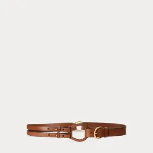 Ralph Lauren Tri-strap Leather Belt - Cuoio