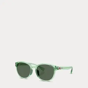 Ralph Lauren Round Frame Sunglasses Shiny Transparent Green