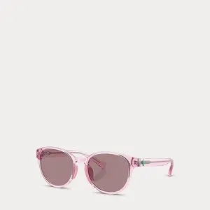 Ralph Lauren Round Frame Sunglasses Shiny Transparent Pink