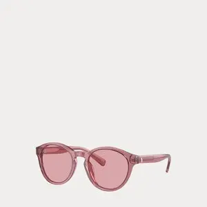 Ralph Lauren Round Frame Sunglasses Shiny Transparent Rose