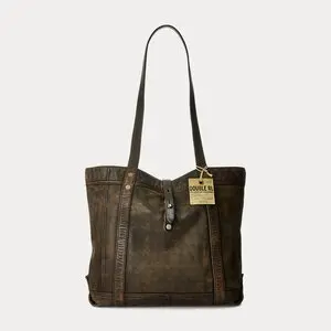 Ralph Lauren Leather Tote - Black Over Brown