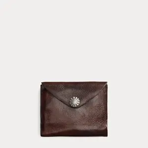Ralph Lauren Leather Envelope Wallet - Dark Brown