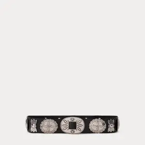 Ralph Lauren Leather Concho Belt - Black