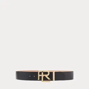 Ralph Lauren Box Leather Wide Belt - Black