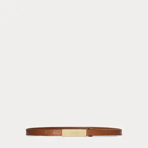 Ralph Lauren Logo Leather Belt - Lauren Tan