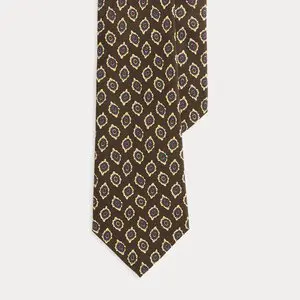 Ralph Lauren Printed Silk Twill Tie - Dark Beech