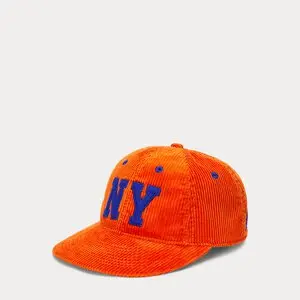 Ralph Lauren Ny Patch Corduroy Cap - Red Orange X
