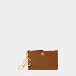 Ralph Lauren Leather Zip Card Case - Lauren Tan