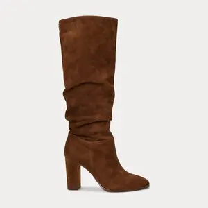 Ralph Lauren Artizan Suede Tall Boots - Tobacco
