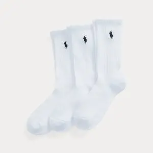 Ralph Lauren Cushioned Sport Crew Socks 3 Pack - White
