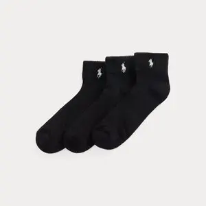 Ralph Lauren Sport Ankle Socks 3 Pack - Black