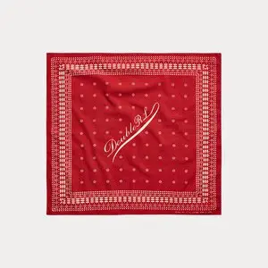 Ralph Lauren Logo Cotton Bandanna Turkey Red/cream