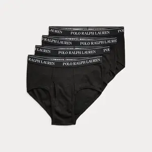Ralph Lauren Cotton Wicking Mid-rise Brief 4-pack - Black