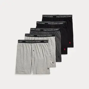 Ralph Lauren Classic Wicking Knit Boxer 5-pack - Grey Assorted
