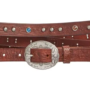 Ralph Lauren Tooled Leather Double-wrap Belt