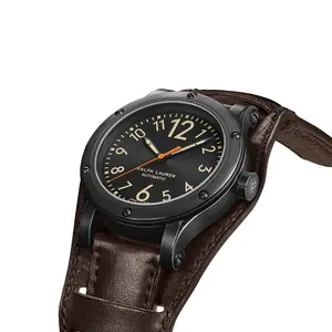 Ralph Lauren 42 Mm Aged Steel Watch