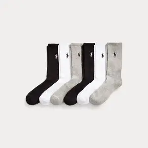 Ralph Lauren Cotton-blend Crew Socks 6 Pack - Ghast