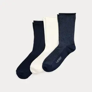Ralph Lauren Stretch Roll-top Sock 3-pack - Navy
