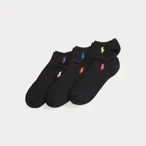 Ralph Lauren Classic Ankle Socks 6 Pack - Black Assorted