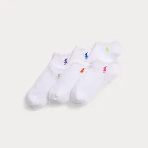 Ralph Lauren Classic Ankle Socks 6 Pack - White Multi