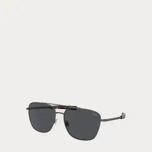 Ralph Lauren Ralph Lauren Square Navigator Sunglasses Semishiny Dark Gunmetal