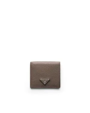 Prada Leather Wallet - Grey