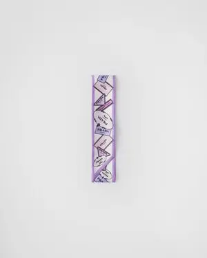 Prada Printed Silk Twill Skinny Scarf Wisteria