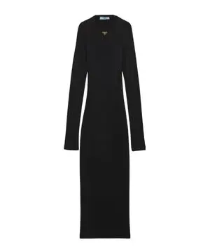 Prada Ribbed Knit Jersey Dress
