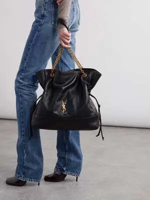 Saint Laurent Jamie Shopping Leather Shoulder Bag - Black
