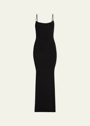 SKIMS Soft Lounge Ribbed Maxi Slip Dress - Onyx