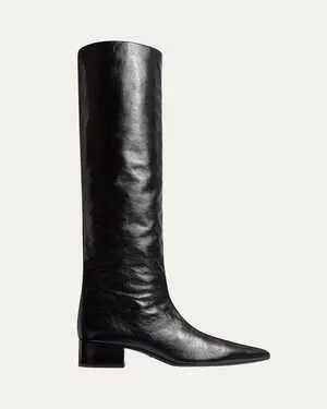 Khaite Andee Leather Knee Boots