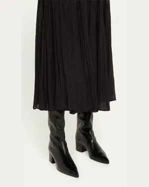 Khaite Andee Leather Knee Boots