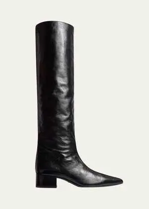 Khaite Andee Leather Knee Boots