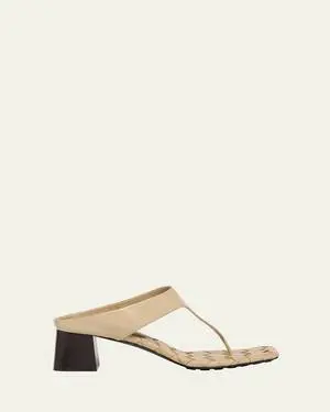 Bottega Veneta Marella Leather Thong Sandals - Light Butterscotch