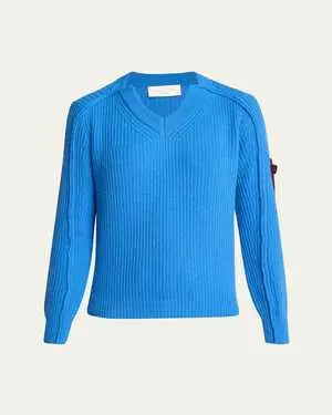 Victoria Beckham Victoria Beckham Ribbed Wool Cashmere Pullover - Regatta